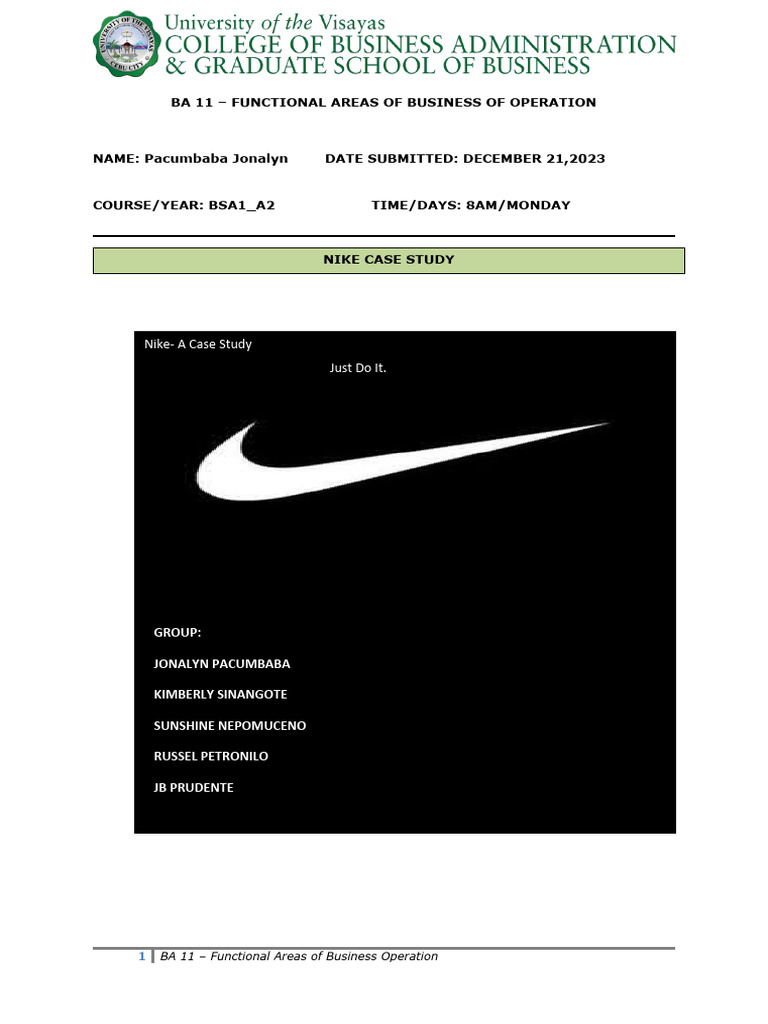 Nike Case Study (AutoRecovered) | PDF | Diversity (Business) | Nike