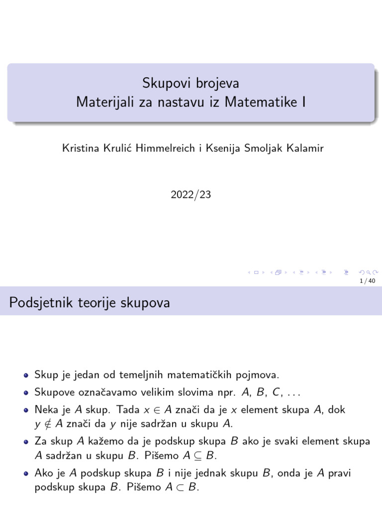 1 Skupovi Brojeva | PDF