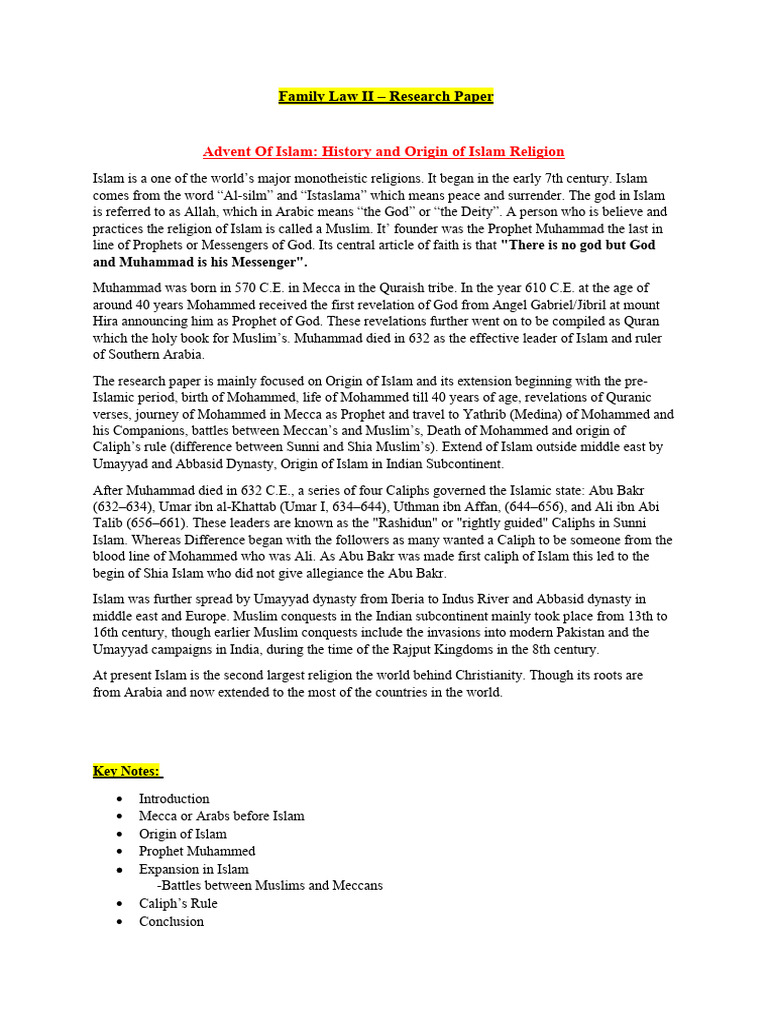 Advent of Islam | PDF | Muhammad | Umar