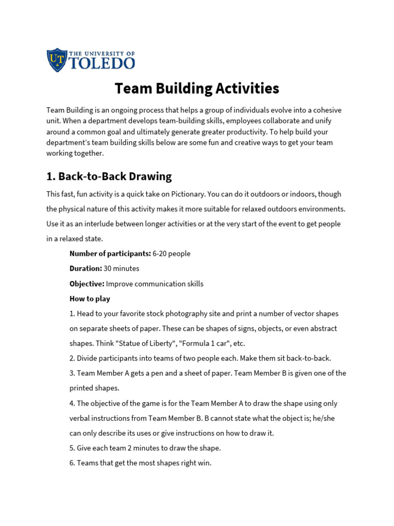 Team-Building-Activities | PDF | Team Building | Drawing