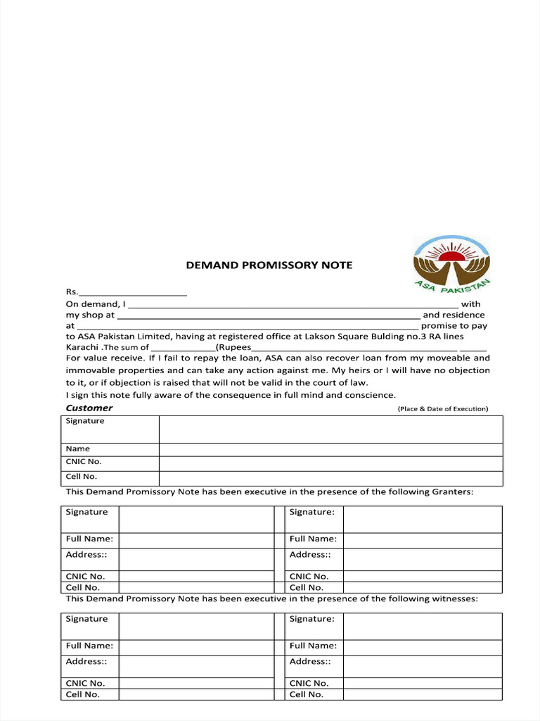Demand Promissory Note | PDF