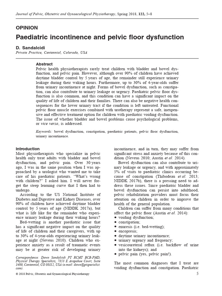 Bladder Physio | PDF | Urinary Incontinence | Physical Therapy