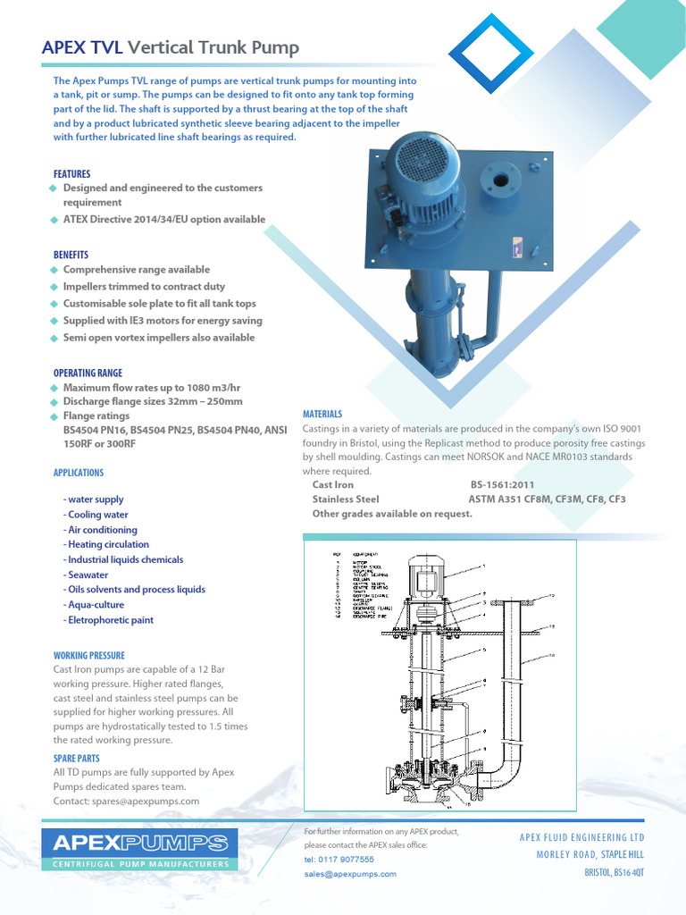 Specification TVL | Download Free PDF | Pump | Bearing (Mechanical)