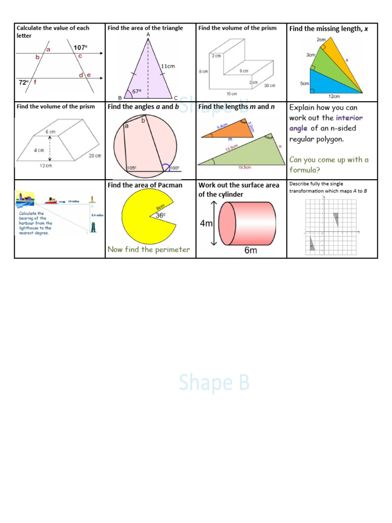Shape Grade B Revision Mat | PDF