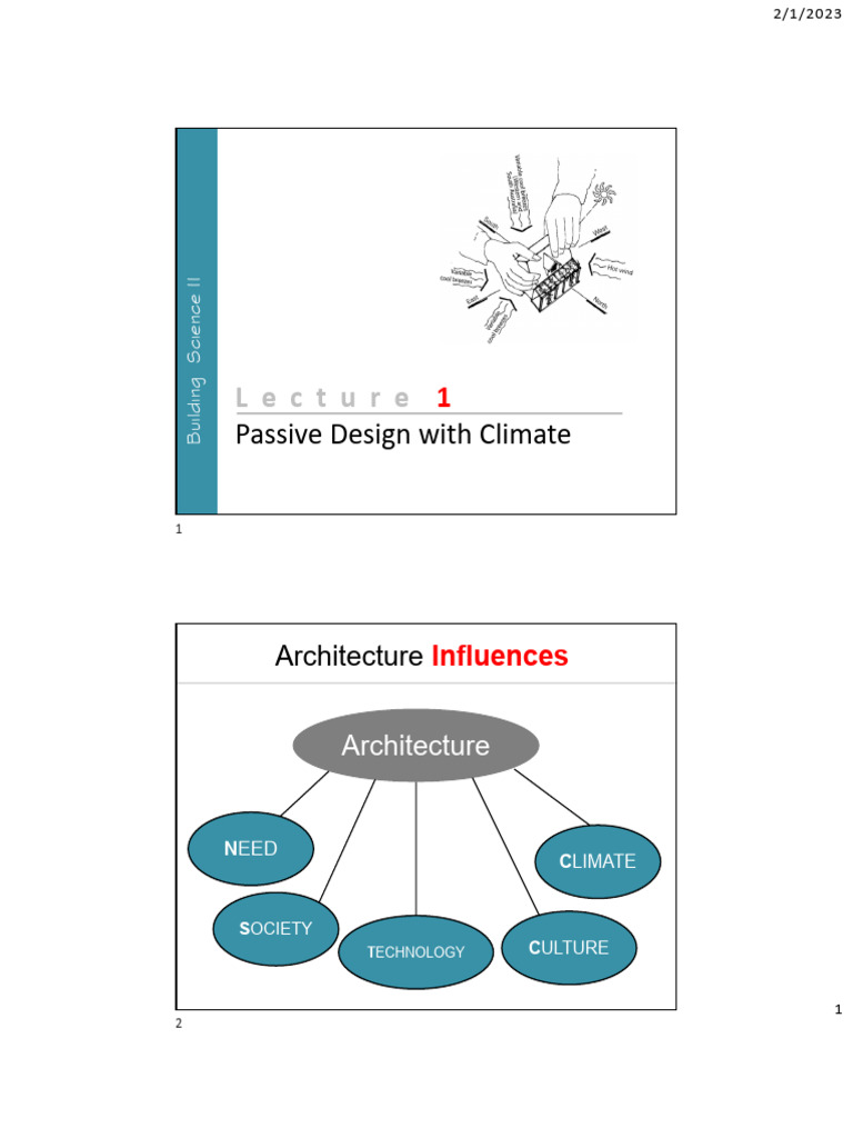 Lecture 1 - Passive Design With Climate | PDF | Humidity | Leaf