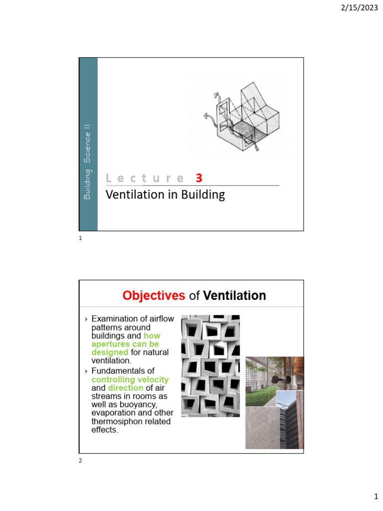 Lecture 3 - Ventilation in Buildings | PDF | Ventilation (Architecture ...