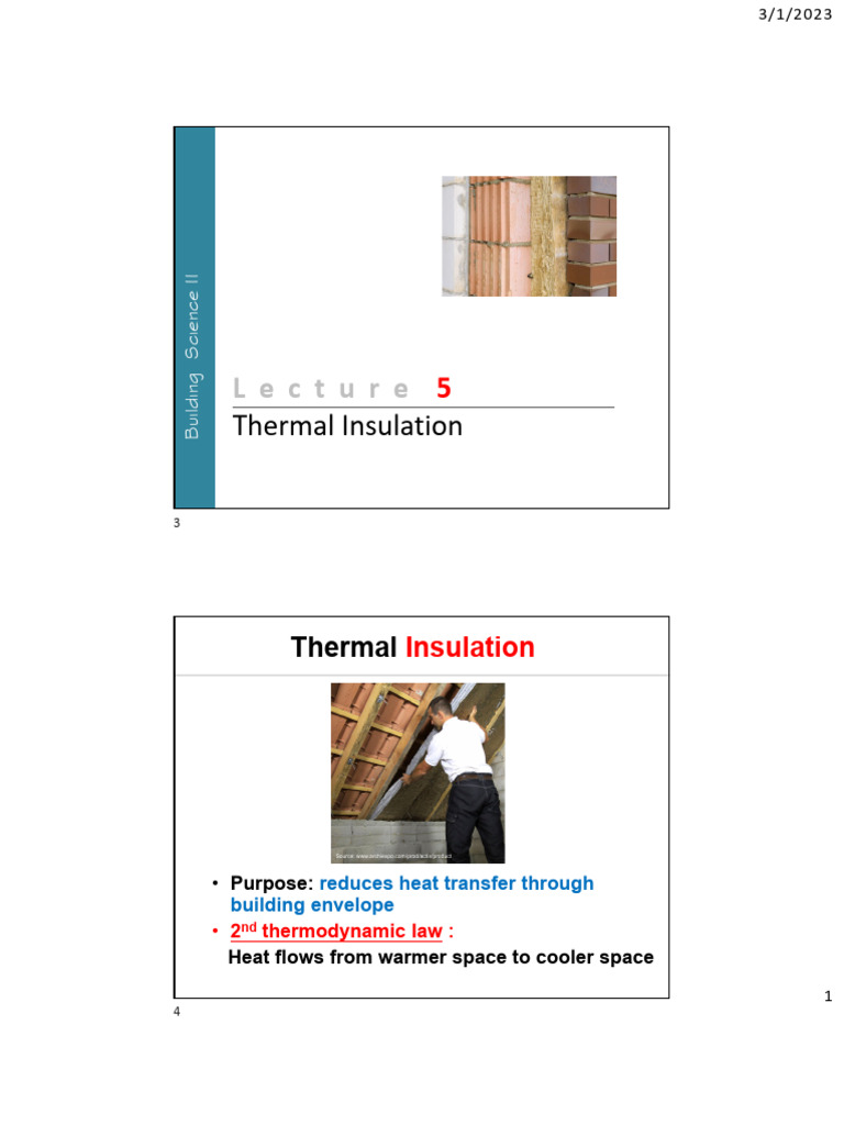 Lecture 5 - Thermal Insulation | Download Free PDF | Thermal Insulation | Building Insulation