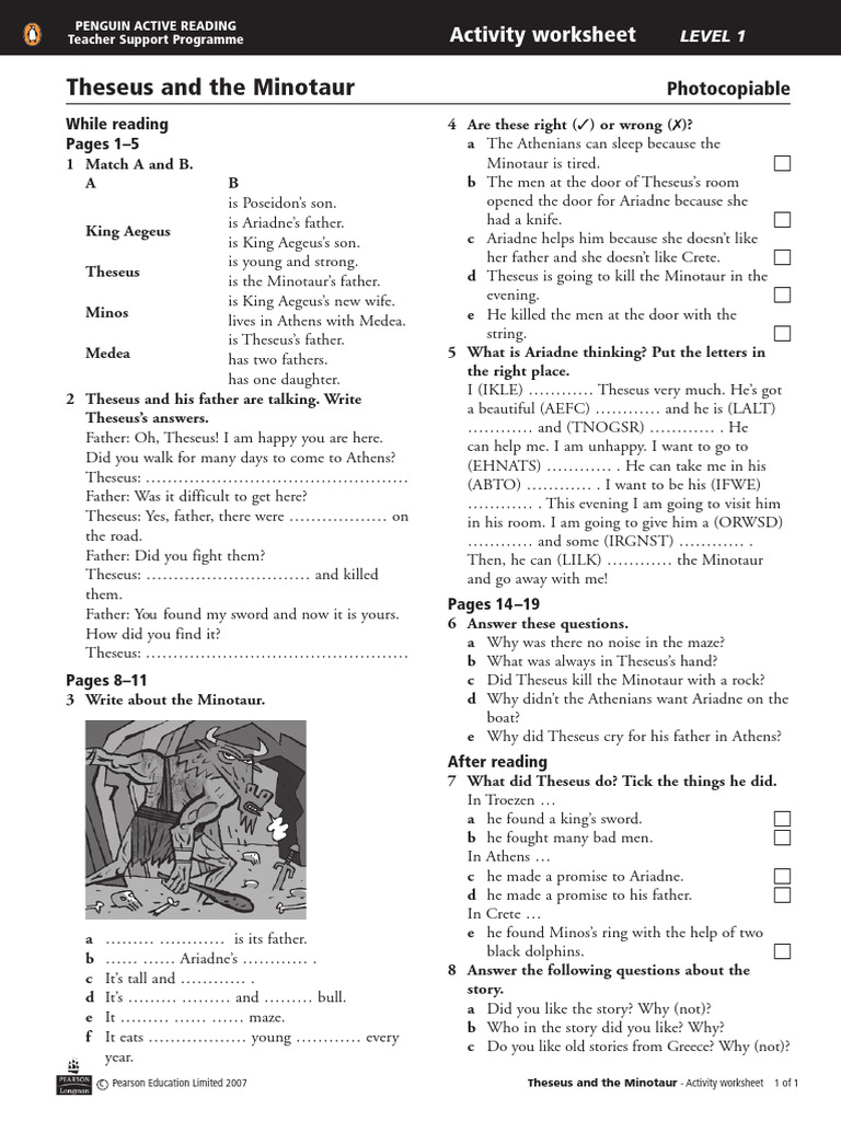 AW Theseus | PDF | Theseus | Minotaur