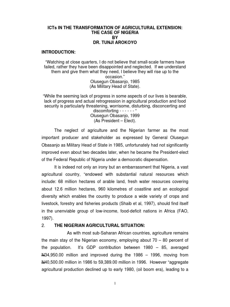 Case Study Nigeria | PDF | Nigeria | Agriculture