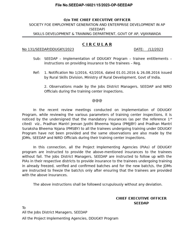 Insurance Circular | PDF | Government Of India | Economy Of India