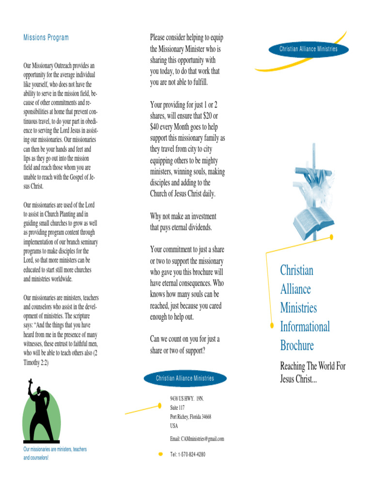 Ministry Brochure | PDF | Jesus | Disciple (Christianity)