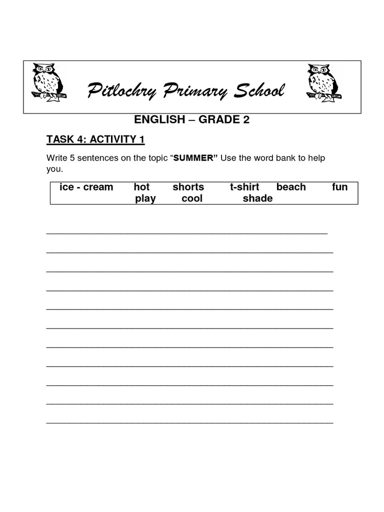 GRADE 2 TASK 4 Final | PDF | Verb