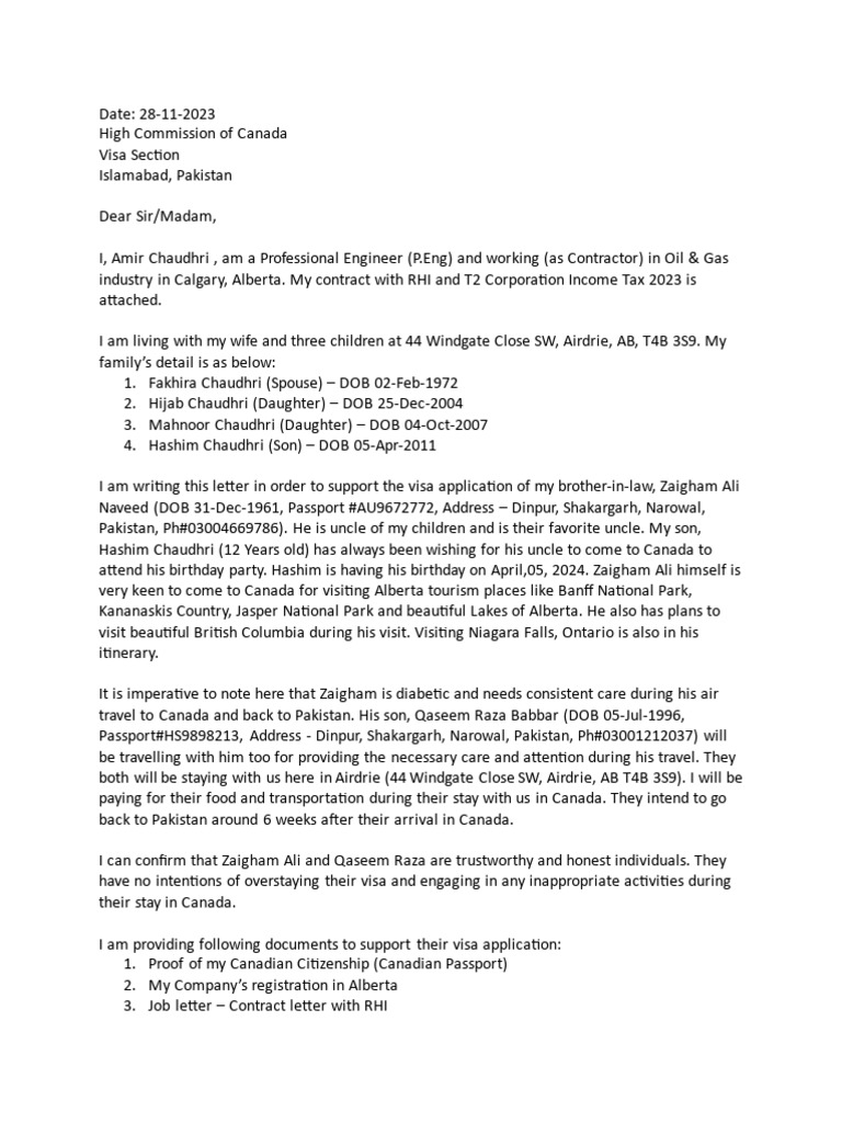 Invitation Letter | PDF | Travel Visa | International Law