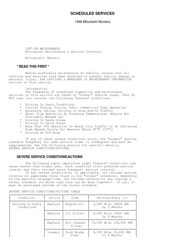 Scheduled Services | Download Free PDF | Motor Oil | Horsepower