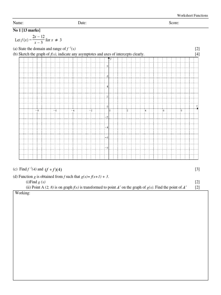 Worksheet Functions | PDF | Function (Mathematics) | Algebra