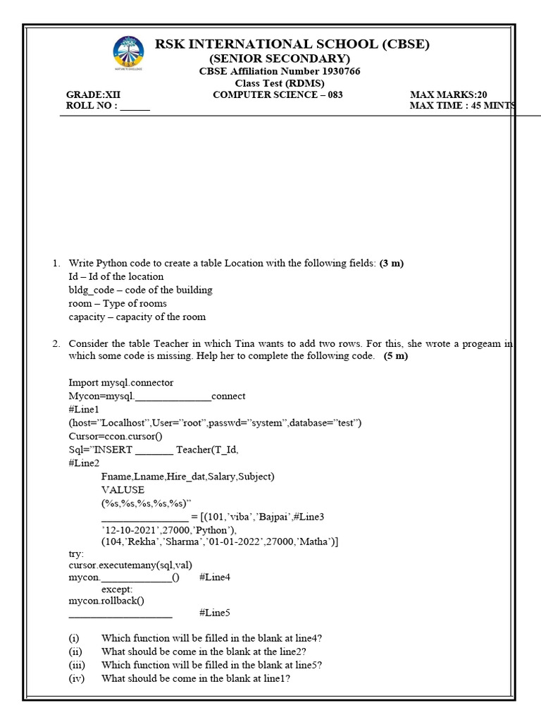 g12 RDBMS | PDF | Relational Database | Databases