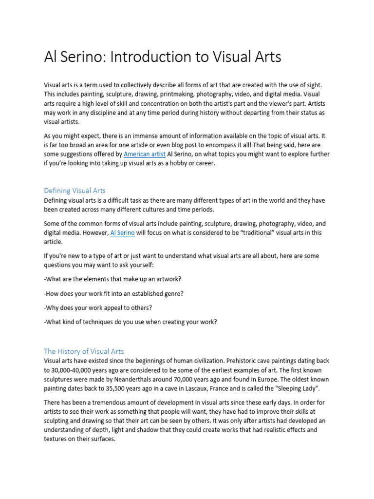 Al Serino Introduction To Visual Arts | PDF | The Arts | Paintings