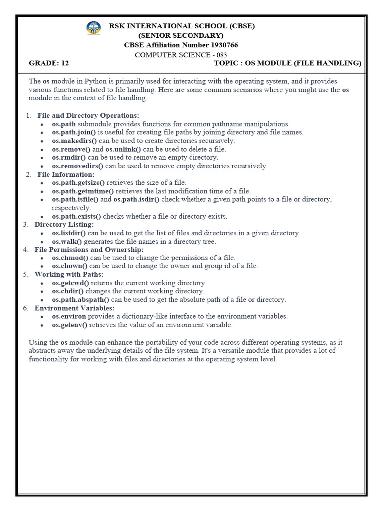 Os Module In File Handling Pdf