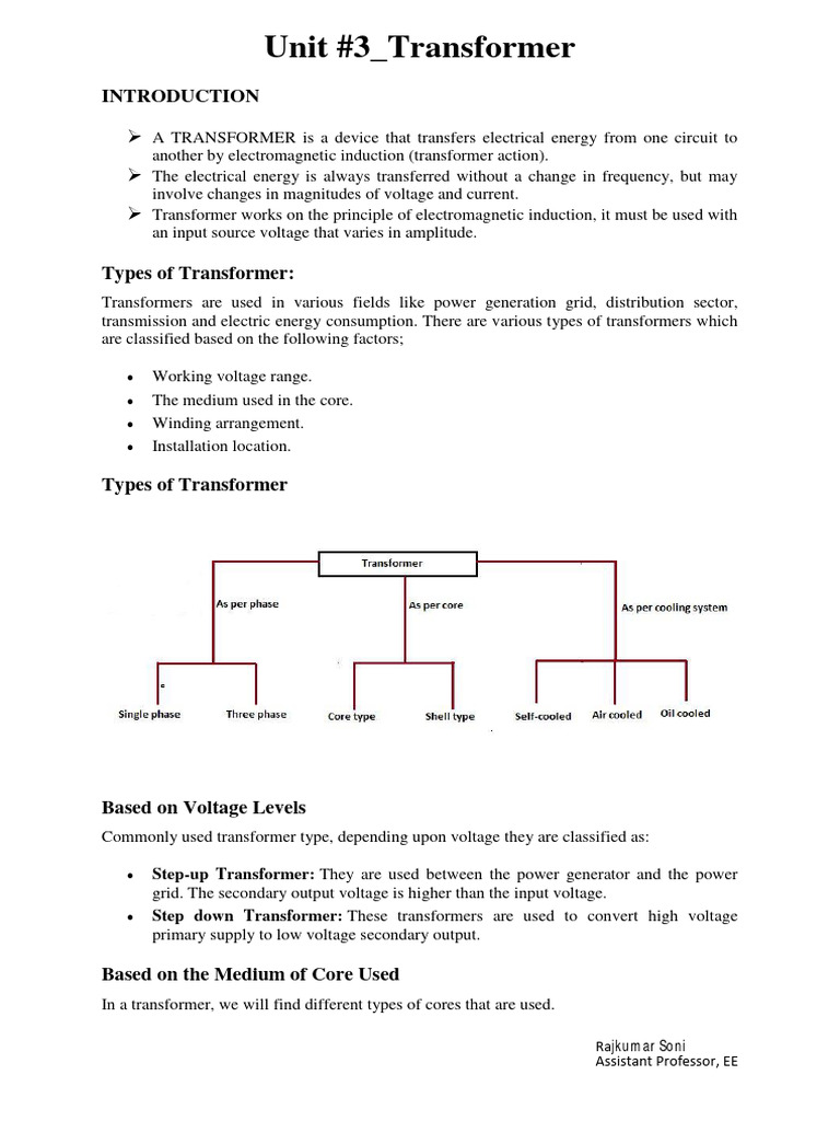 UNIT 3 Transformer BEE | PDF | Transformer | Inductor