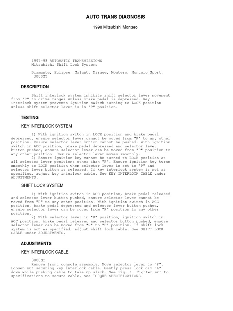 Auto Trans Diagnosis | PDF | Automatic Transmission | Switch