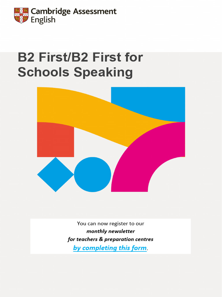 b2 Speaking Bundle | PDF | Question | Teachers