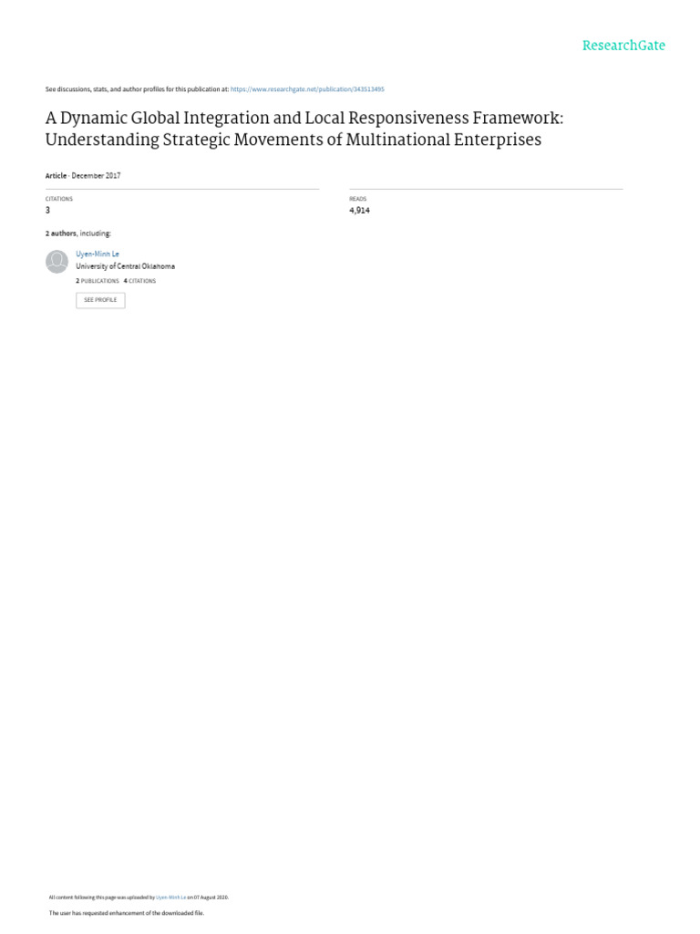 Dynamic Global Integration and Local Responsiveness-Understanding ...