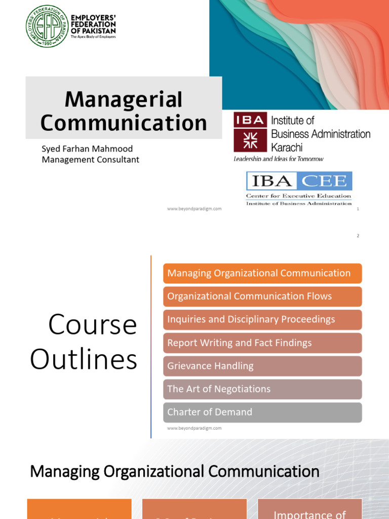 Managerial Communications Session 1 - Jan 2023 | PDF | Communication | Human Communication