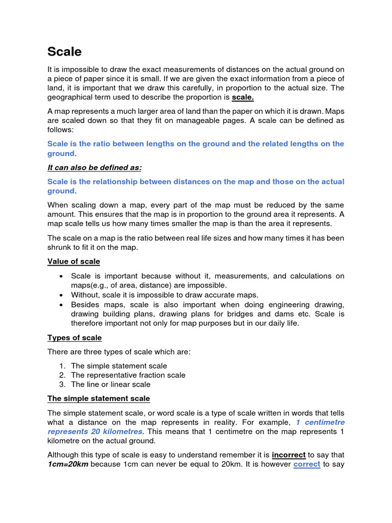 Mapwork Pt3 - Scale | PDF | Map | Measurement