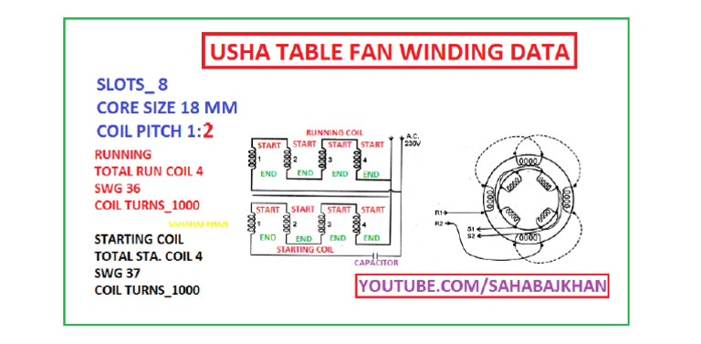 ALL TABLE FAN WINDING DATA - With Connection Coil Loaction - PDF File-2 ...