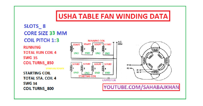 ALL TABLE FAN WINDING DATA - With Connection Coil Loaction - PDF File-3 ...