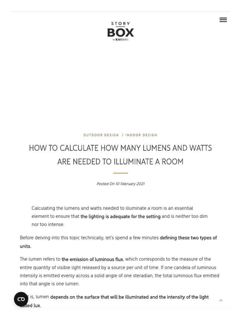 How To Calculate How Many Lumens and Watts Are Needed To Illuminate A ...