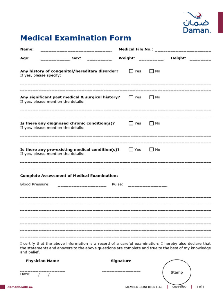 Medical Examination Form-2 | PDF
