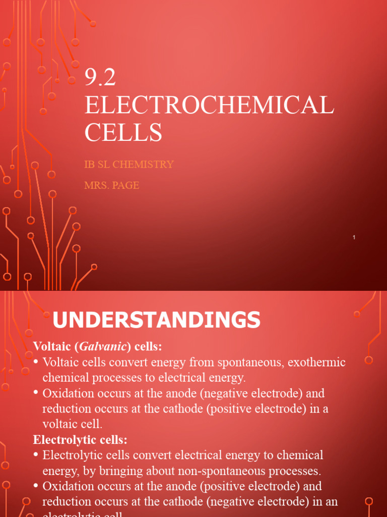 9.2 Electrochemical Cells | PDF | Electrochemistry | Redox