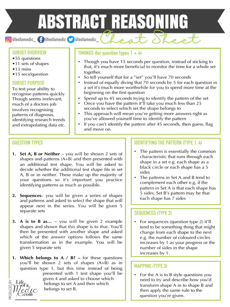 UCAT AR cheat sheet | PDF | Shape | Triangle