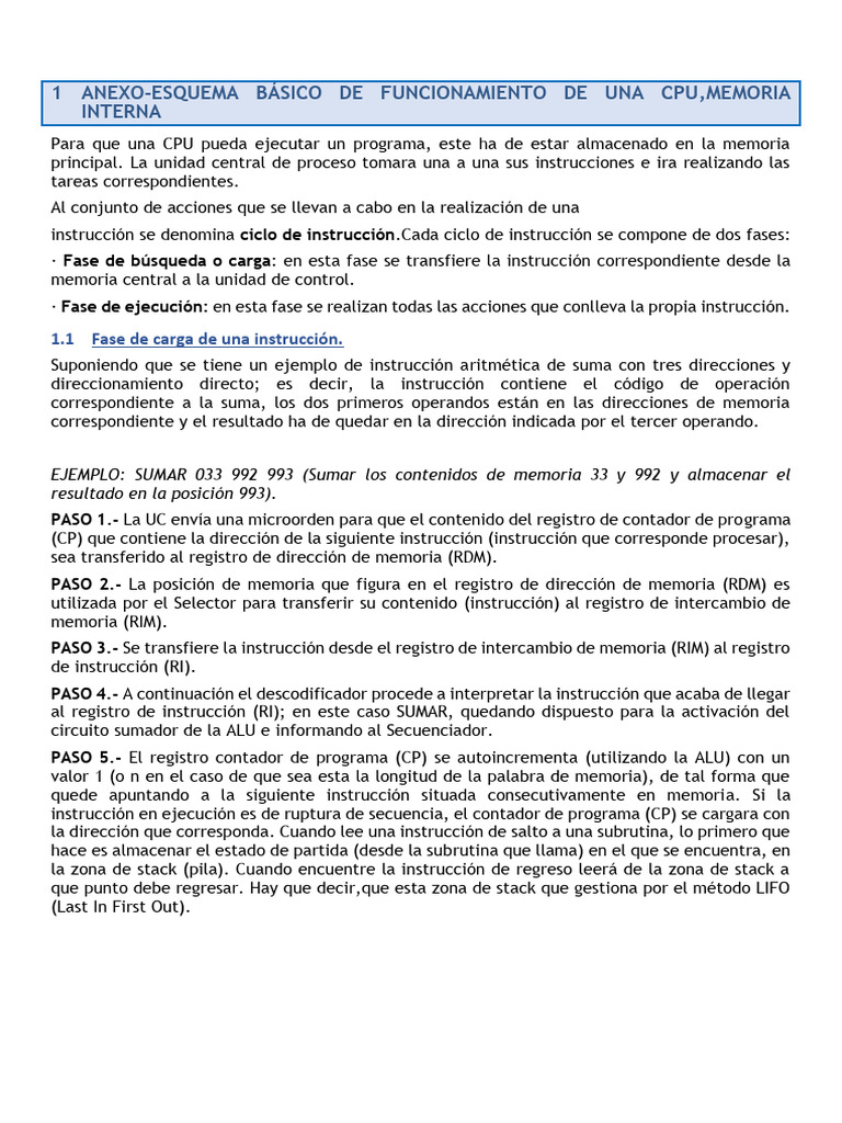 ANEXO TEMA 3 y 4 | PDF | Almacenamiento de datos de la computadora | Unidad Central de procesamiento