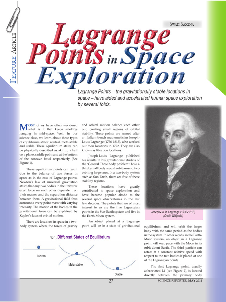 Lagrange Points in Space Exploration | PDF | Orbit | Moon