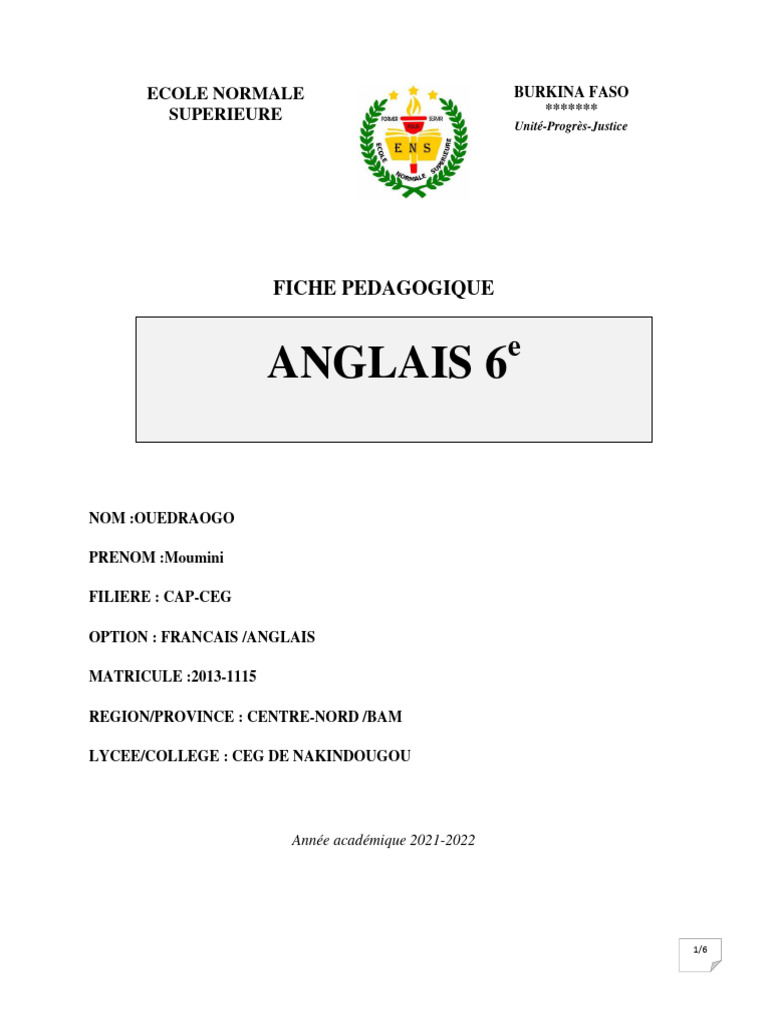 Fiche Anglais | Download Free PDF | Grammatical Tense | Verb