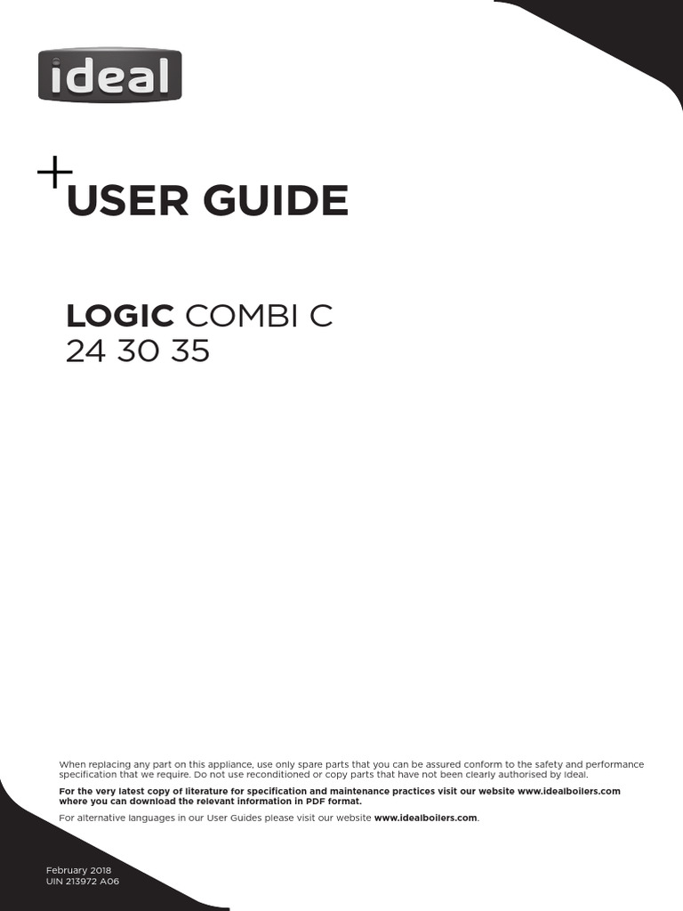Logic Combi C User Guide | PDF | Water Heating | Boiler