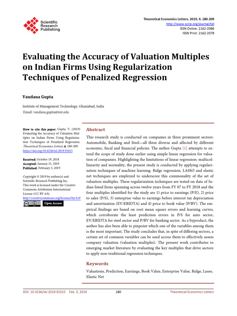 Evaluating The Accuracy Of Valuation Multiples On Pdf Valuation