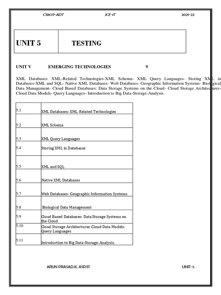 UNIT-5 FINAL | PDF | Databases | Xml