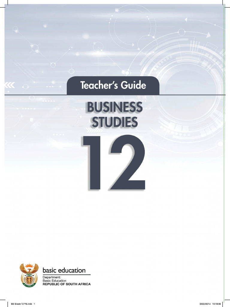 DBE Business Studies Grade 12 Teachers Guide 2022 | PDF | Corporate Social Responsibility | Learning