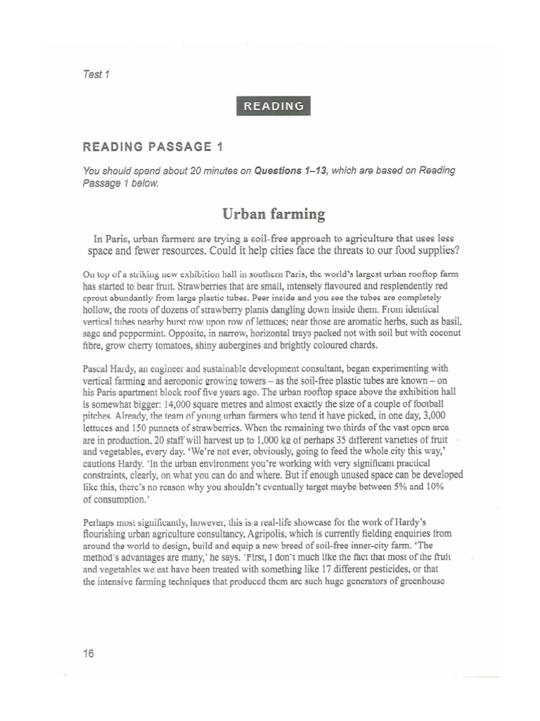 Reading Diagnostic Test Passage 1 | PDF