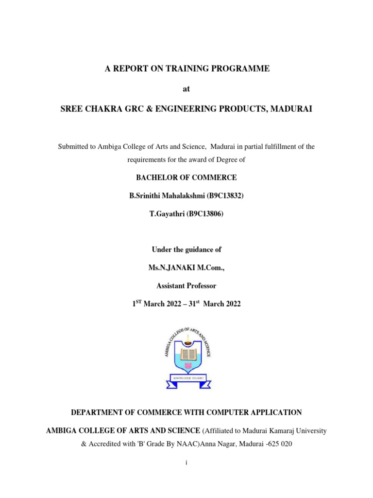 Training REPORT | PDF | Marketing | Sales