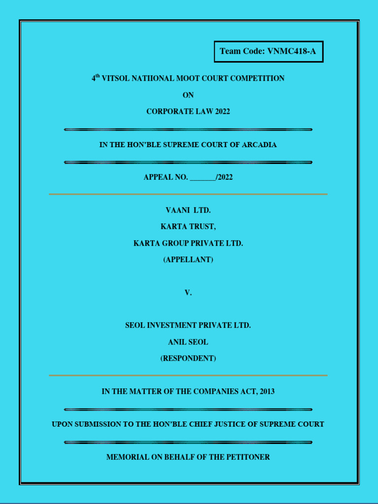 Vitsol Memorial For APPELLANT | PDF | Convertible Bond | Stocks