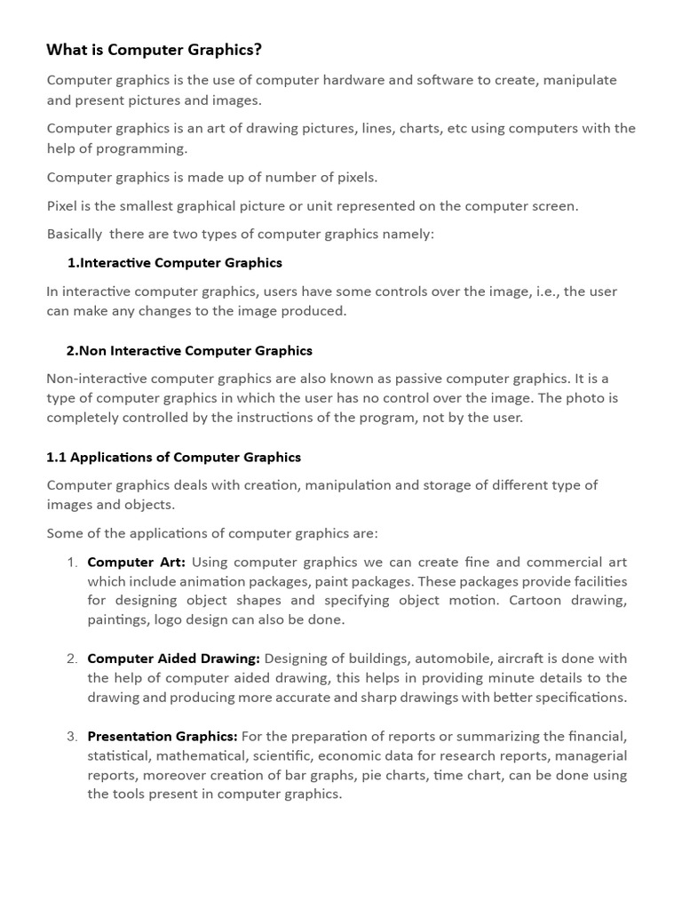 What Is Computer Graphics Pdf Graphics Computer Graphics