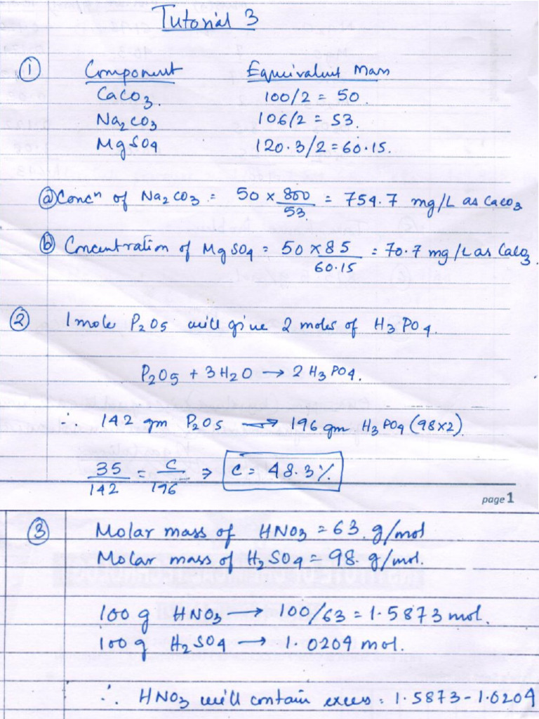 Tutorial 3 Solutions | PDF