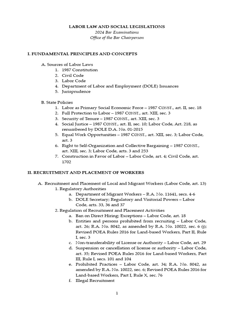 Labor Law | PDF | Labour Law | Welfare