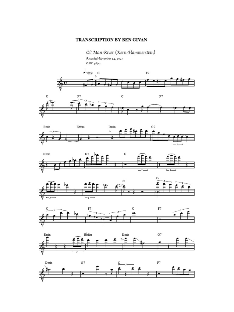 Ol Man River - Sidney Becket | PDF