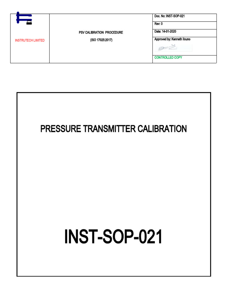 Pressure Transmitter Calibration Guide | PDF | Calibration | Pressure ...