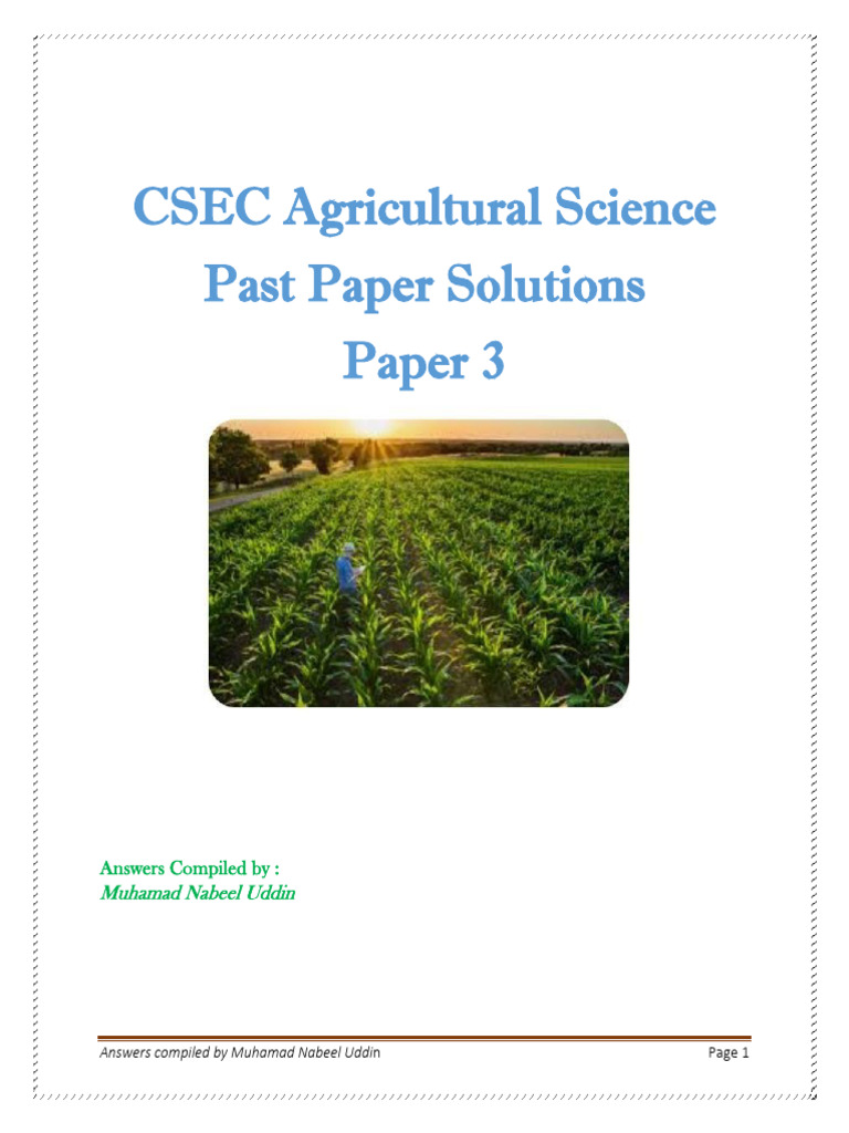 Agri Csec Paper 3 | PDF | Compost | Fertilizer